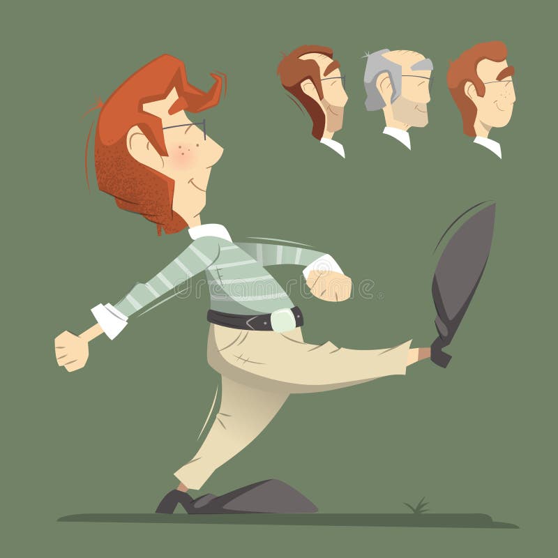 Walking man stock vector. Illustration of purposeful - 64753567