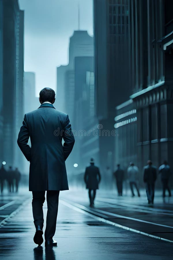 Walking man. stock illustration. Illustration of architecture - 275501403