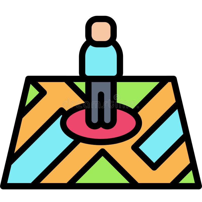 Walking Map Icon, Location Map and Navigation Vector Stock Vector ...