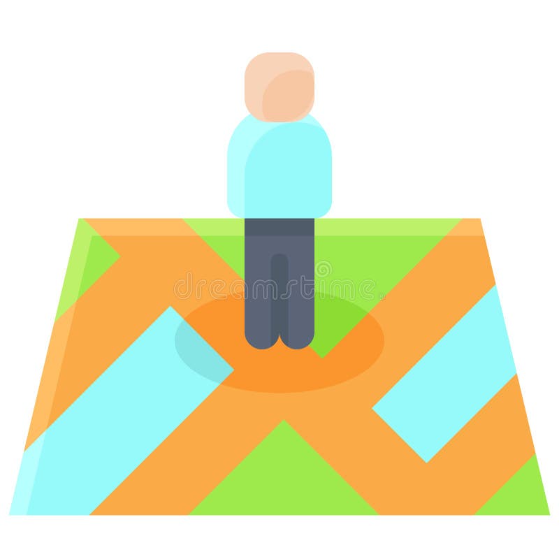 Walking Map Icon, Location Map and Navigation Vector Stock Vector ...