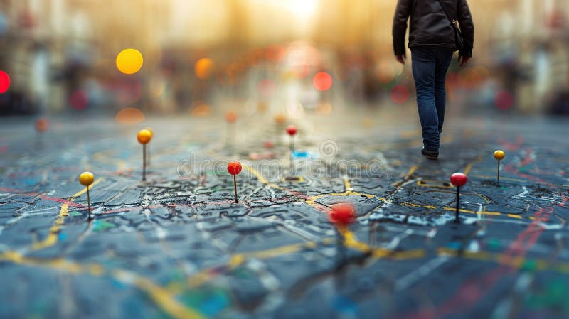 Walking on a Map: a Journey through Life S Destinations Stock ...