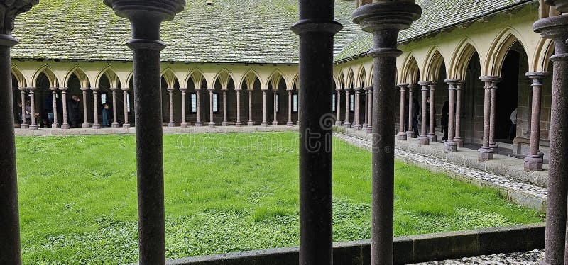 Walking Monastery of Mont St Michel, Normandy Stock Image - Image of ...