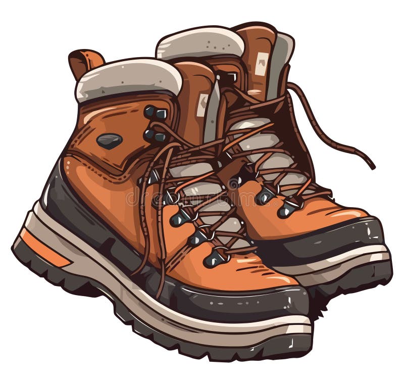 Walking in Nature with a Pair of Boots Stock Vector - Illustration of ...