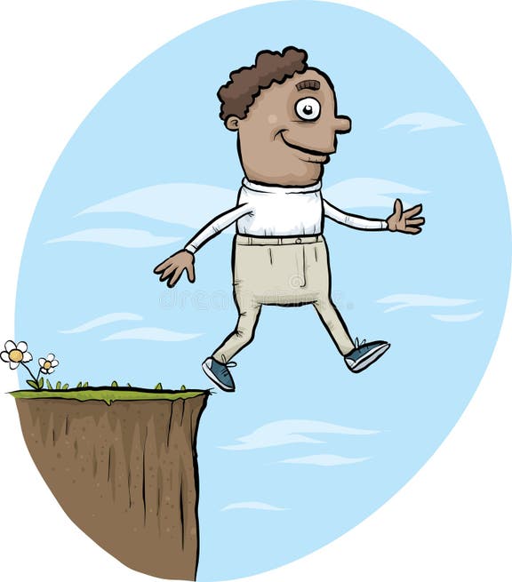 Walking Off Cliff stock illustration. Illustration of concept - 41749046