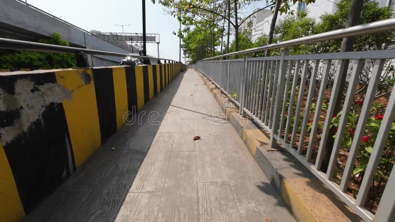 Walking Over Footpath on Small Cable Bridge Stock Video - Video of ...