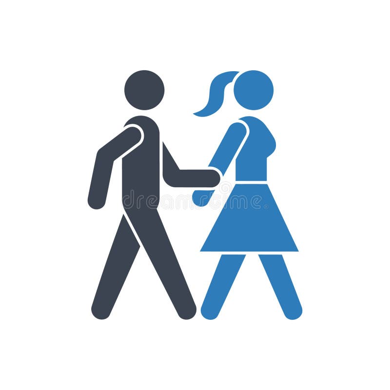 Walking Pair Icon stock vector. Illustration of stroll - 348613262