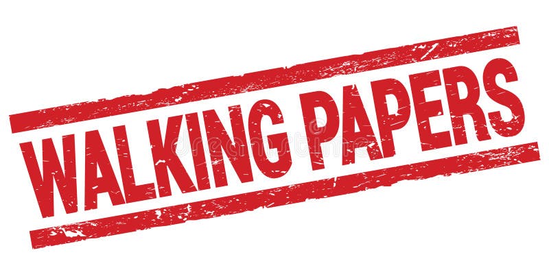 WALKING PAPERS Text on Red Rectangle Stamp Sign Stock Illustration ...