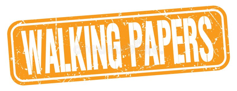 WALKING PAPERS Text Written on Orange Stamp Sign Stock Illustration ...