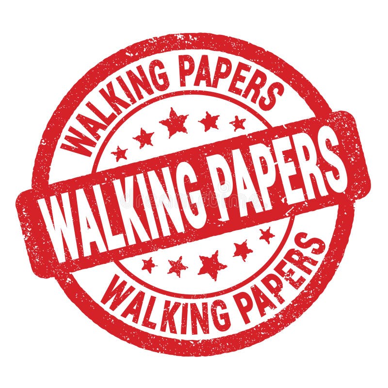 WALKING PAPERS Text Written on Red Round Stamp Sign Stock Illustration ...