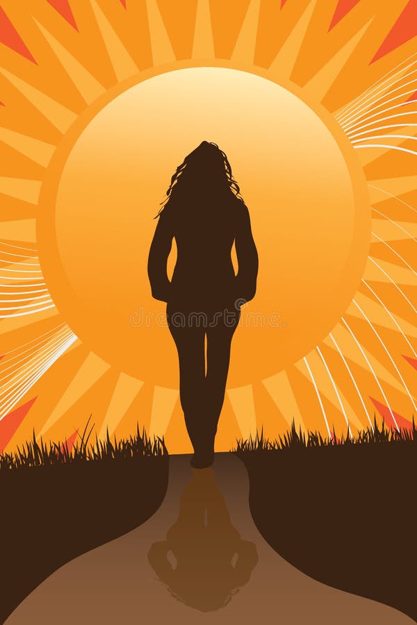 Walking the Path stock vector. Illustration of reflection - 8434080