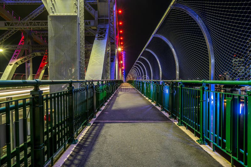 Walking Path Across the Story Bridge in Brisbane, Australia Editorial ...