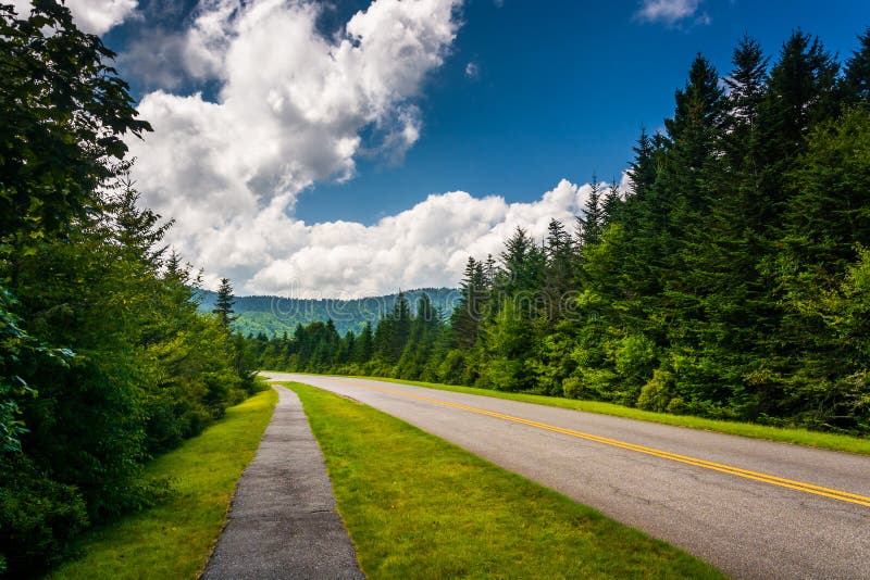 Walking Path Along the Blue Ridge Parkway in North Carolina. Stock ...