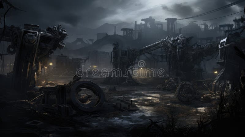 A Walking Path through Broken Robots and Malfunctioning Machines Stock ...