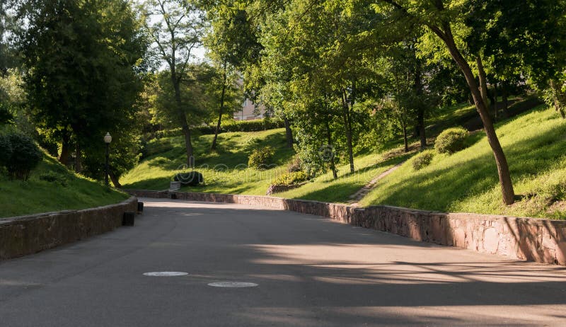 Walking Path in the City Park Stock Image - Image of summer ...