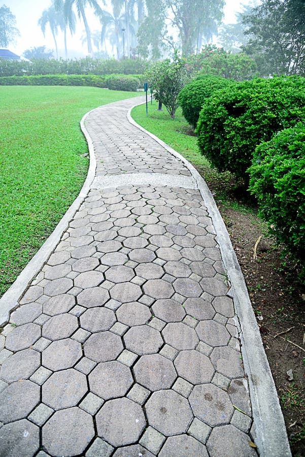 Walking path stock image. Image of blocks, garden, walking - 92250691