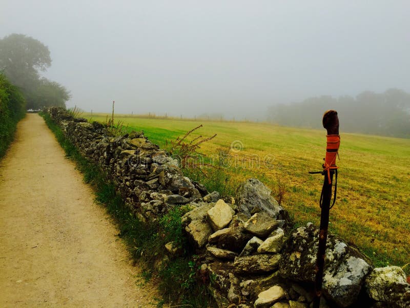 Walking through a Path on the Fields in the Spanish Trail. Beautiful ...