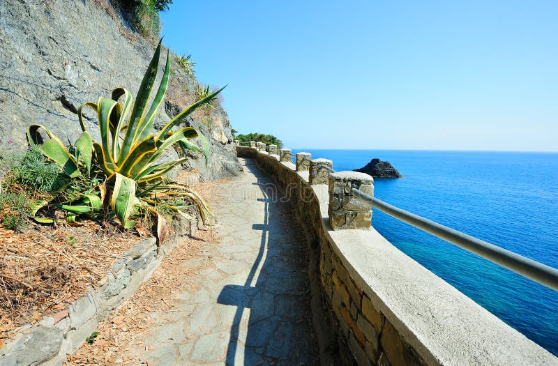 Walking Path in Italian Village Monterosso Stock Photo - Image of ...