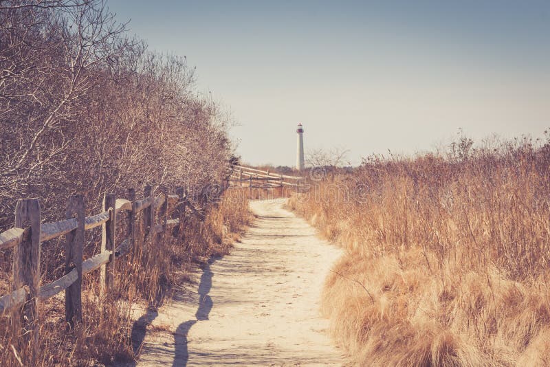 The Path To the Lighthouse by the Sea Stock Image - Image of sides ...
