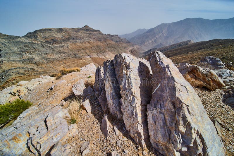 Walking Path on Mountain Top Winding through Boulders Stock Image ...