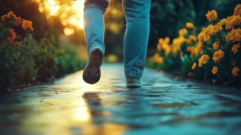 Walking Path through Nature at Sunset Stock Video - Video of path ...