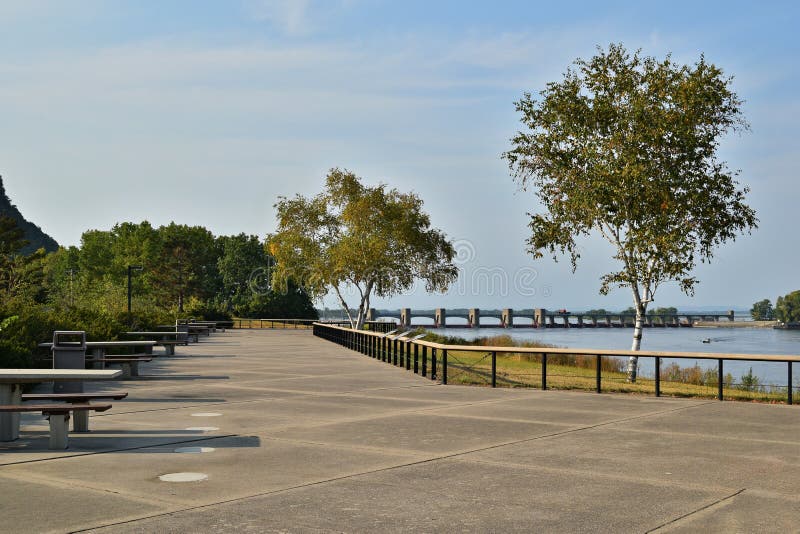 Walking path near a river stock photo. Image of architecture - 105191106