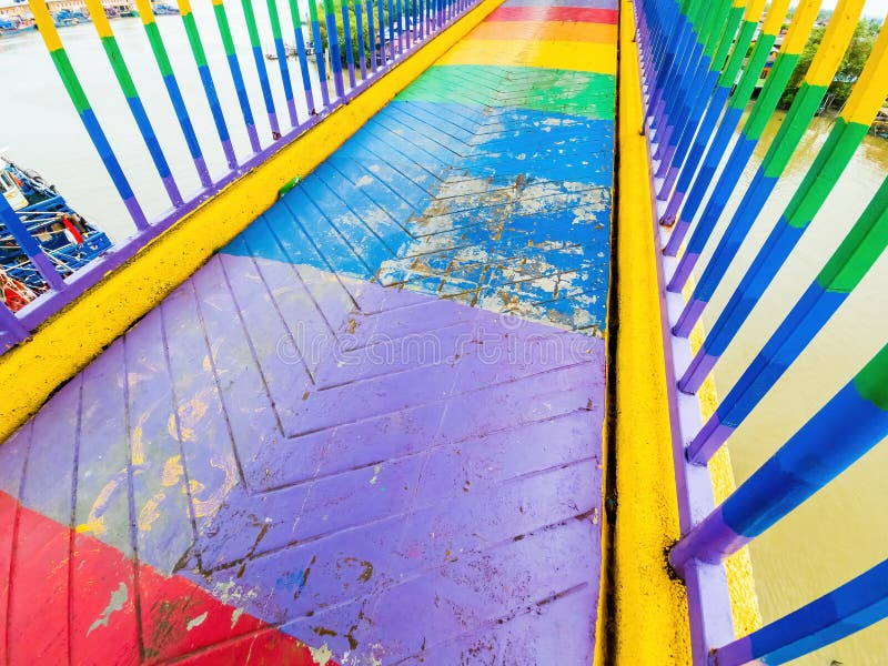 Walking Path of the Rainbow Bridge in Kuala Perlis. Selective Focus ...