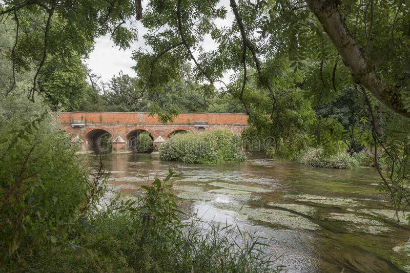 River Path View of Leatherhead Bridge Stock Image - Image of ...