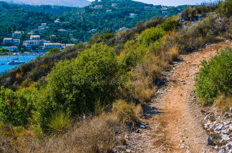 Walking Path To Agios Stefanos, Corfu, Greece Stock Image - Image of ...