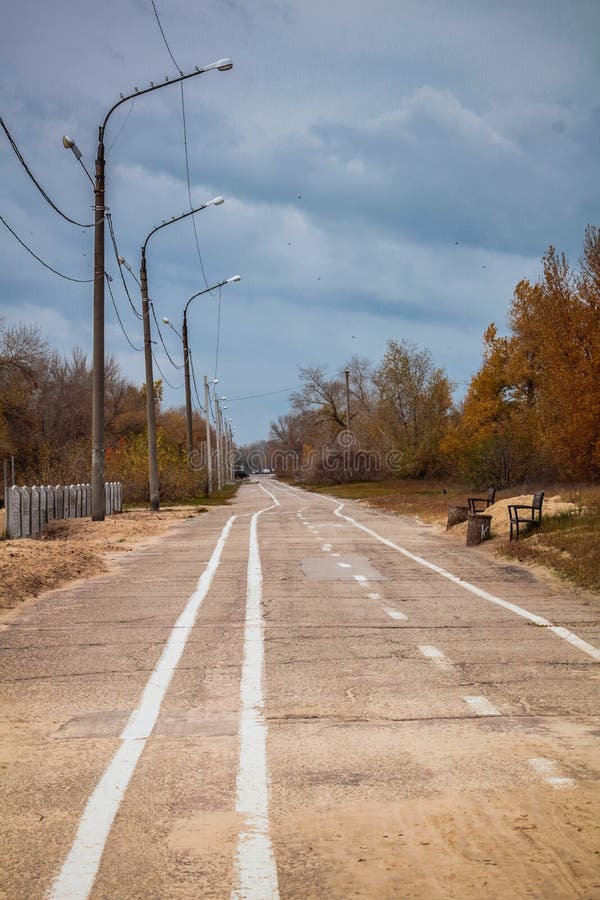 Walking Path on the Waterfront in the Fall Stock Image - Image of ...
