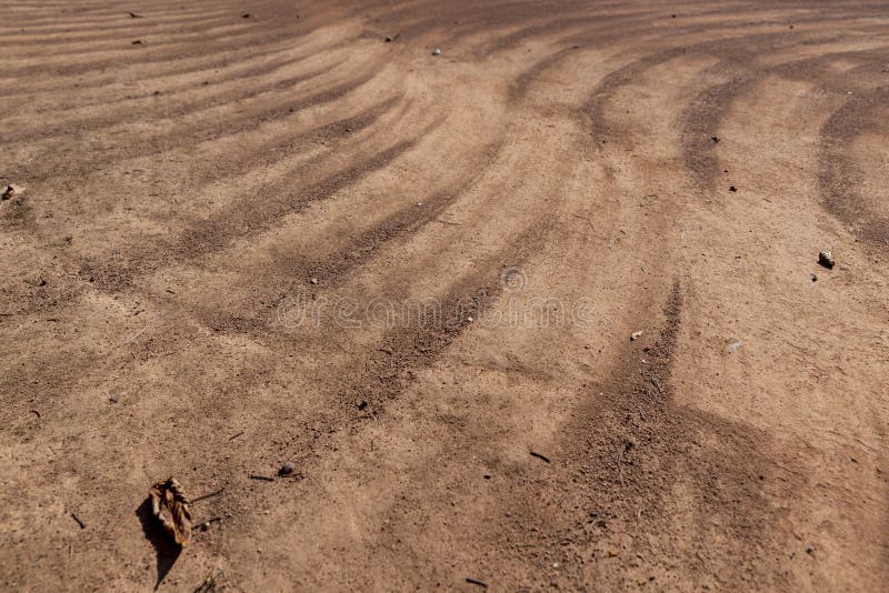 A Walking Red Path Made of Rammed Sand after Sweeping Stock Image ...