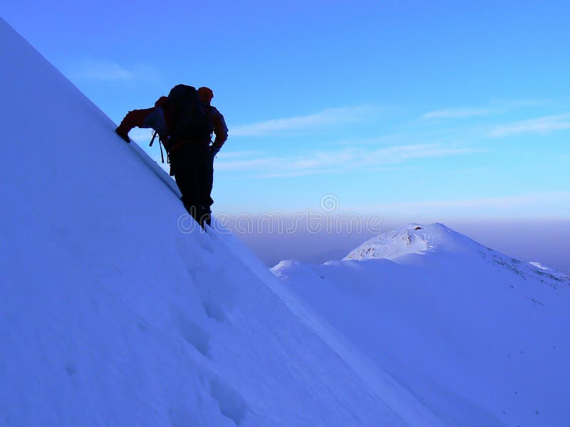 Walking on the ridge stock image. Image of equipment - 10259695