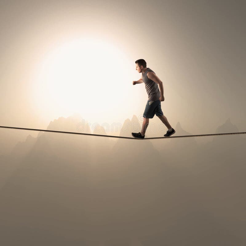 Walking on a rope stock image. Image of brave, careless - 143526737