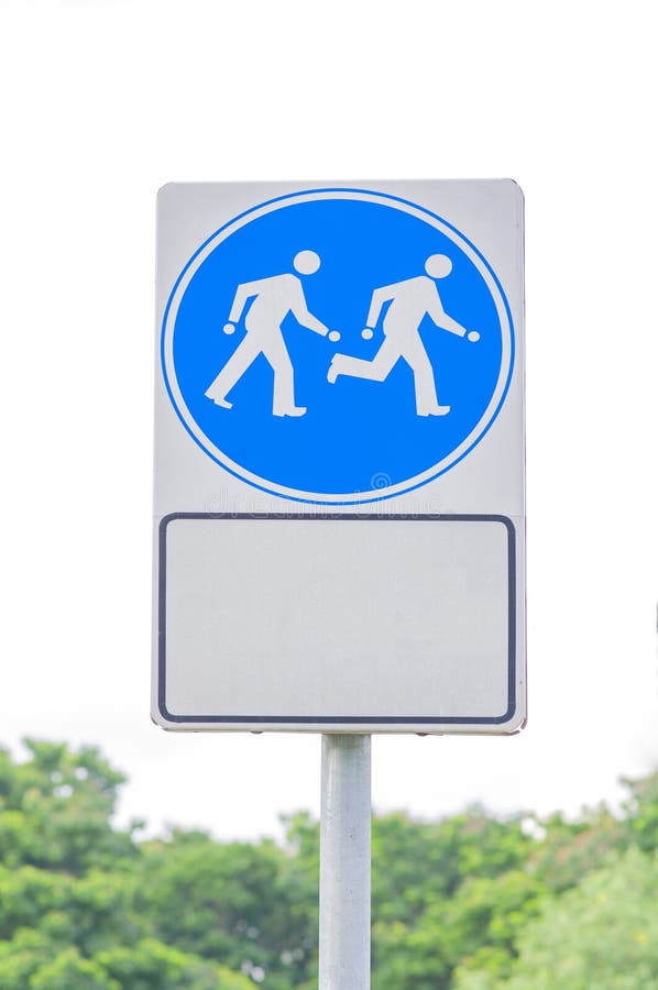 Walking and Running Sign Alert in Public Park Stock Image - Image of ...