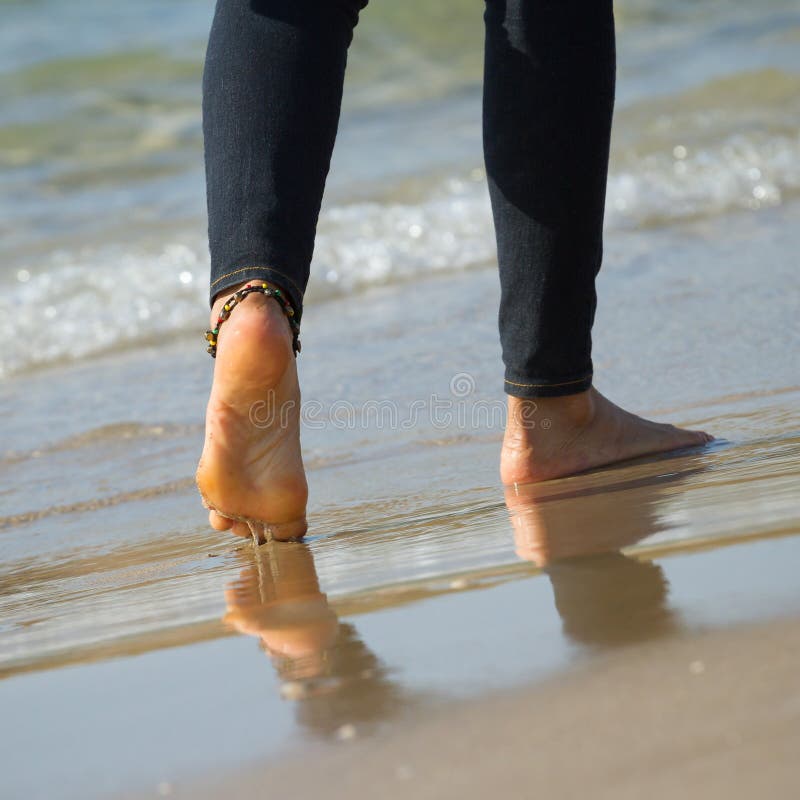 Walking on the sand stock image. Image of ocean, outdoors - 27062457