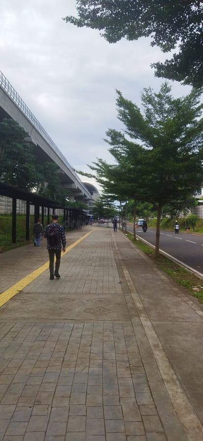 Walking Selasar Urban Transportation Train Editorial Photo - Image of ...