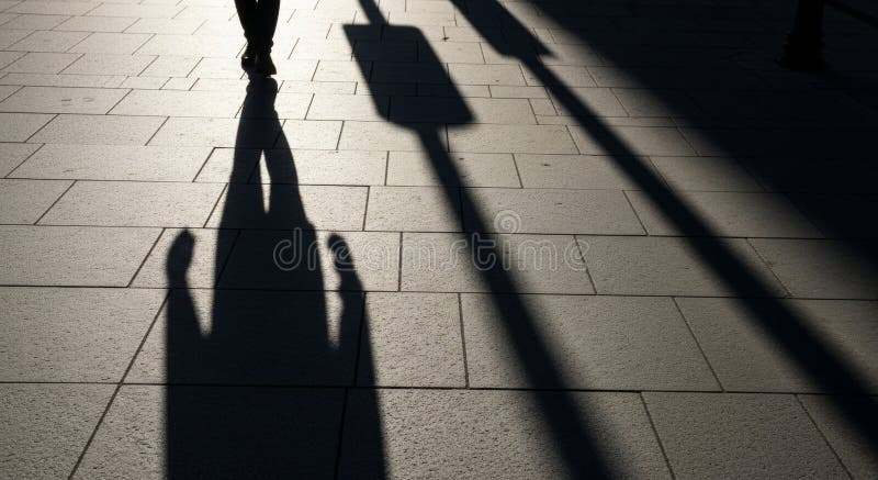 Walking Shadows on a City Pavement Stock Illustration - Illustration of ...