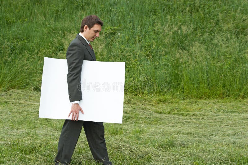 Walking with Sheet of Paper Stock Photo - Image of professional ...