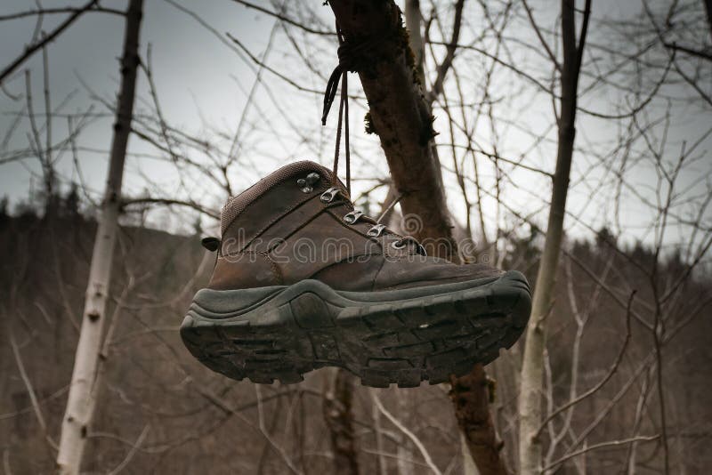 Shoes in a forest stock image. Image of feet, boots, female - 49694079