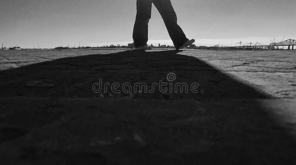 Walking on Sidewalk, Low Point of View Stock Image - Image of design ...