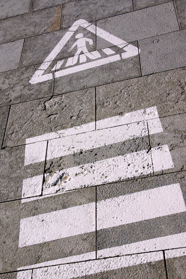 Walking sign stock image. Image of line, route, asphalt - 18706107