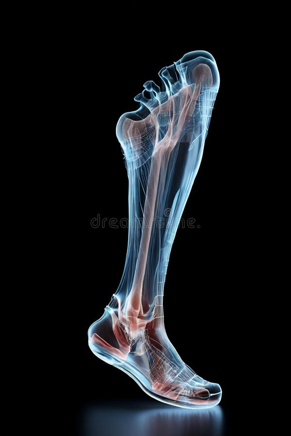 Walking Skeleton: X-ray Style 3D Illustration of Human Lower Limbs ...