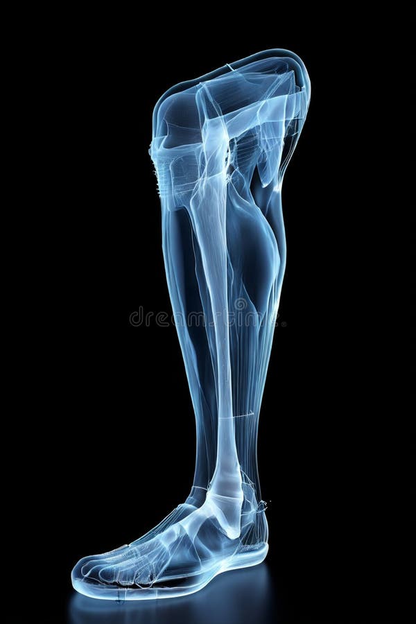 Walking Skeleton: X-ray Style 3D Illustration of Human Lower Limbs ...