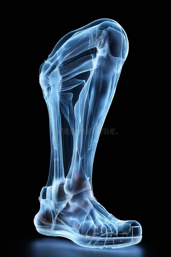 Walking Skeleton: X-ray Style 3D Illustration of Human Lower Limbs ...