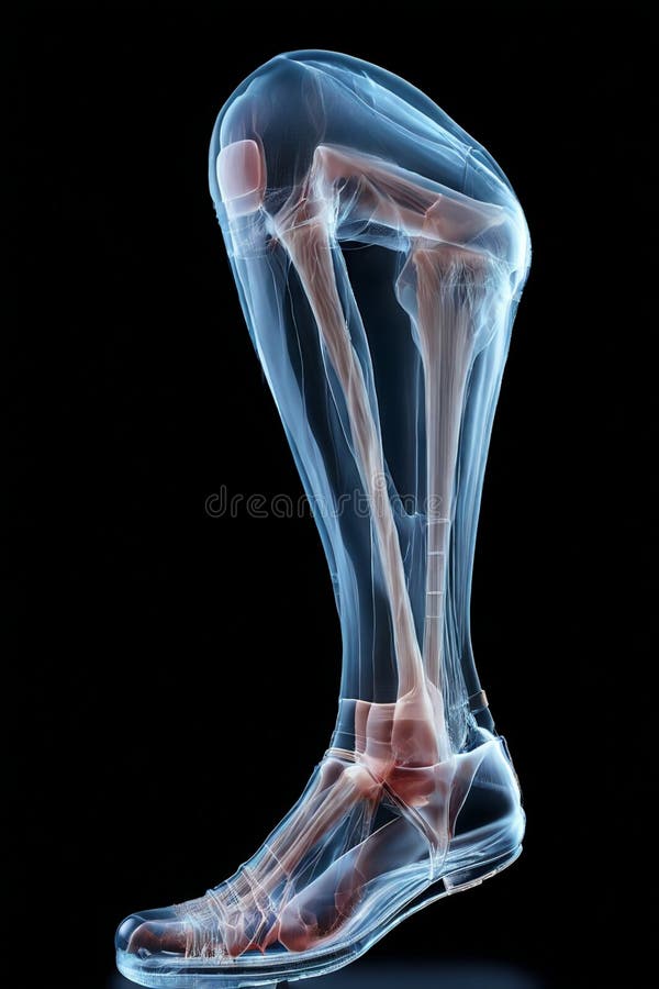 Walking Skeleton: X-ray Style 3D Illustration of Human Lower Limbs ...