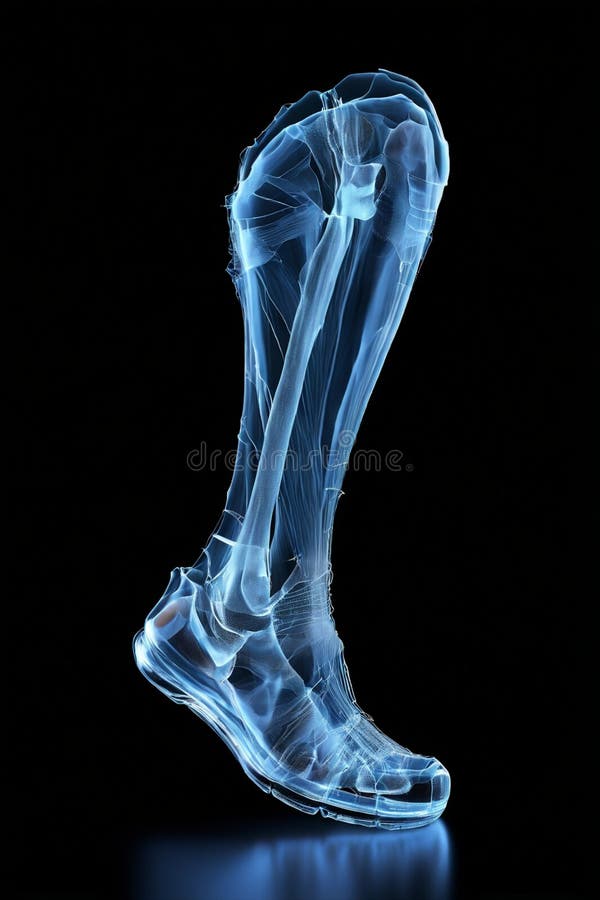 Walking Skeleton: X-ray Style 3D Illustration of Human Lower Limbs ...