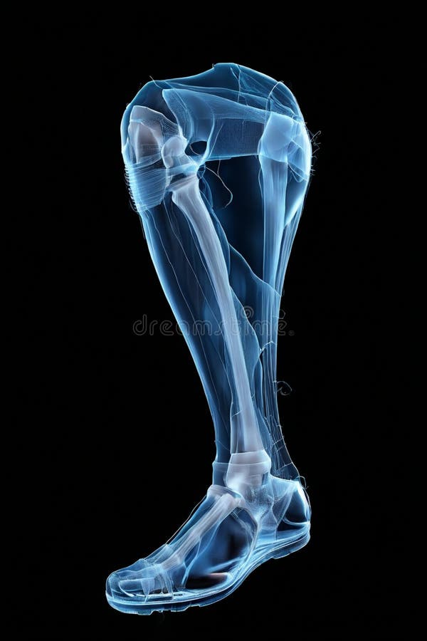 Walking Skeleton: X-ray Style 3D Illustration of Human Lower Limbs ...