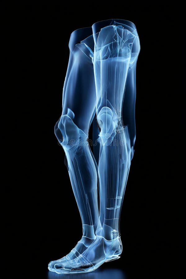 Walking Skeleton: X-ray Style 3D Illustration of Human Lower Limbs ...