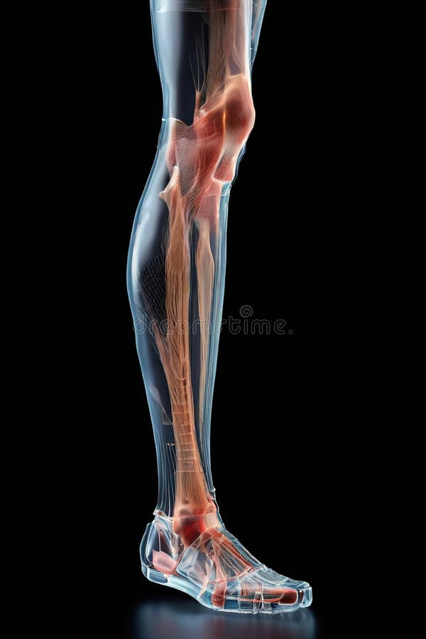 Walking Skeleton: X-ray Style 3D Illustration of Human Lower Limbs ...
