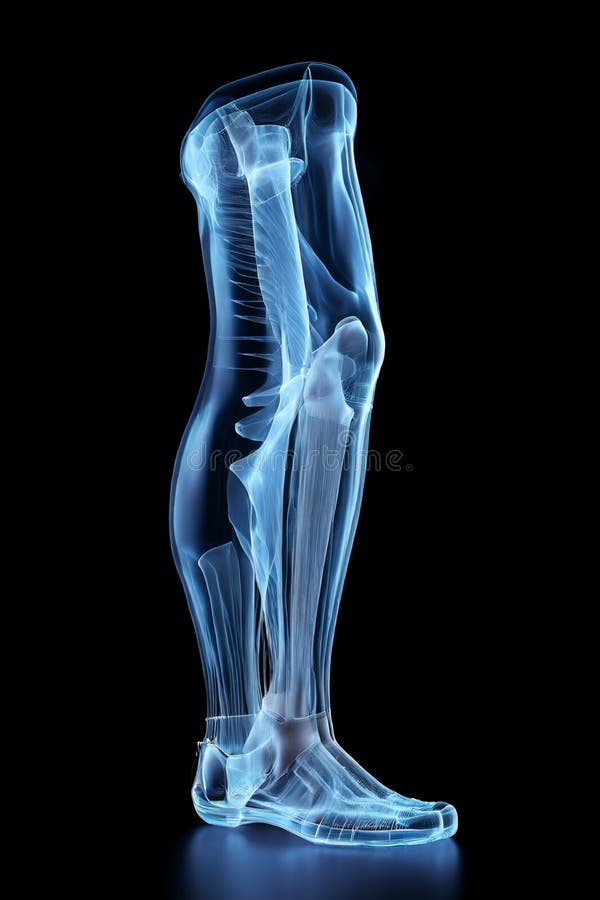 Walking Skeleton: X-ray Style 3D Illustration of Human Lower Limbs ...
