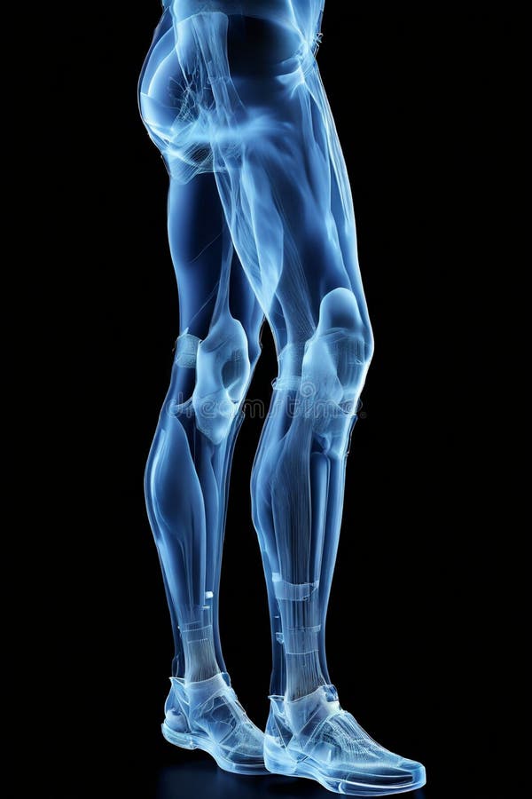 Walking Skeleton: X-ray Style 3D Illustration of Human Lower Limbs ...